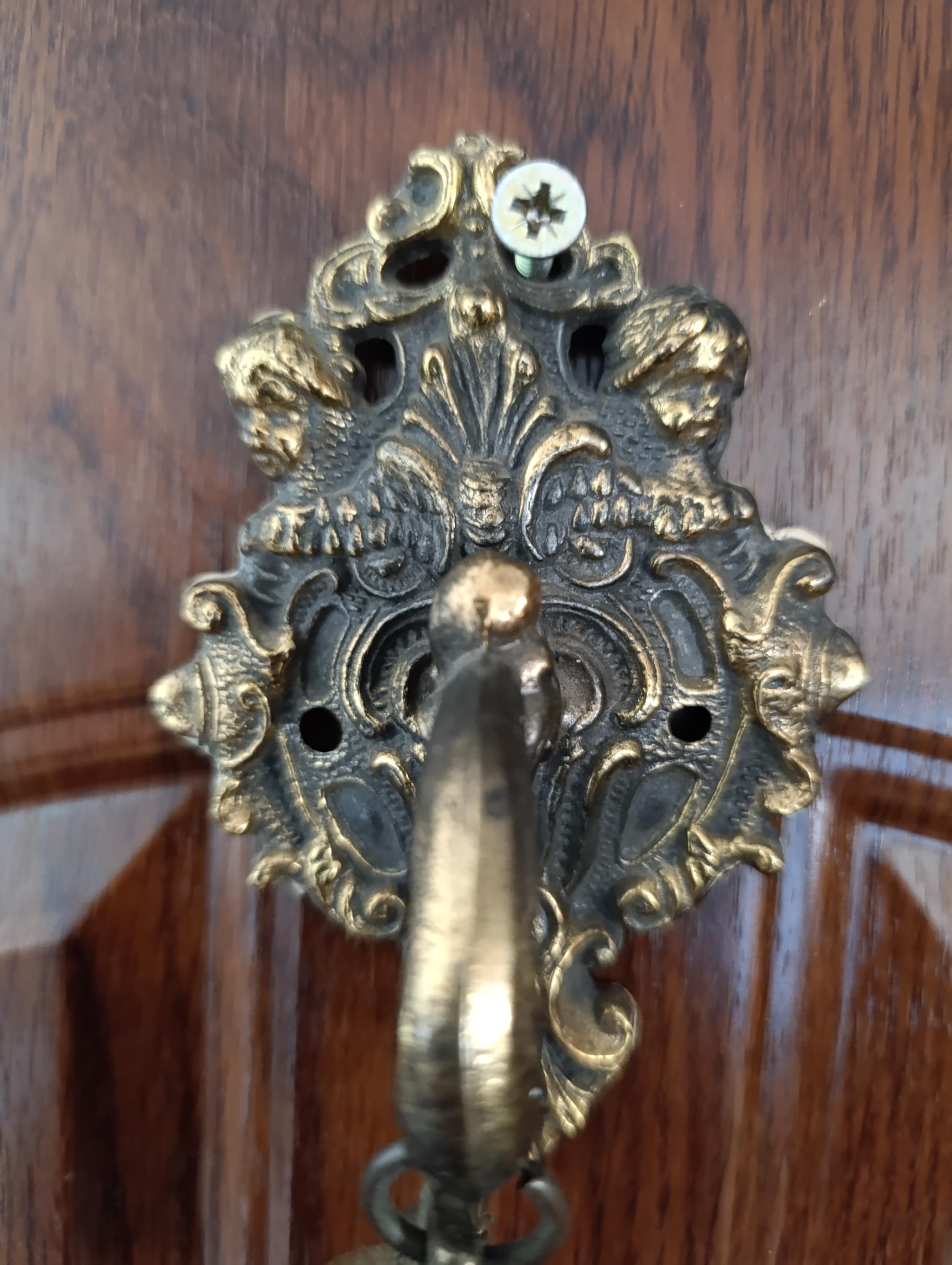 Vintage Estate Needlepoint Bell Pull With Bell Wall Hanging With Bronze ...