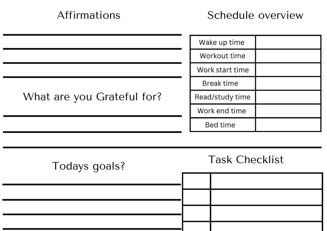 Daily Accountability Tracking Sheet - Etsy