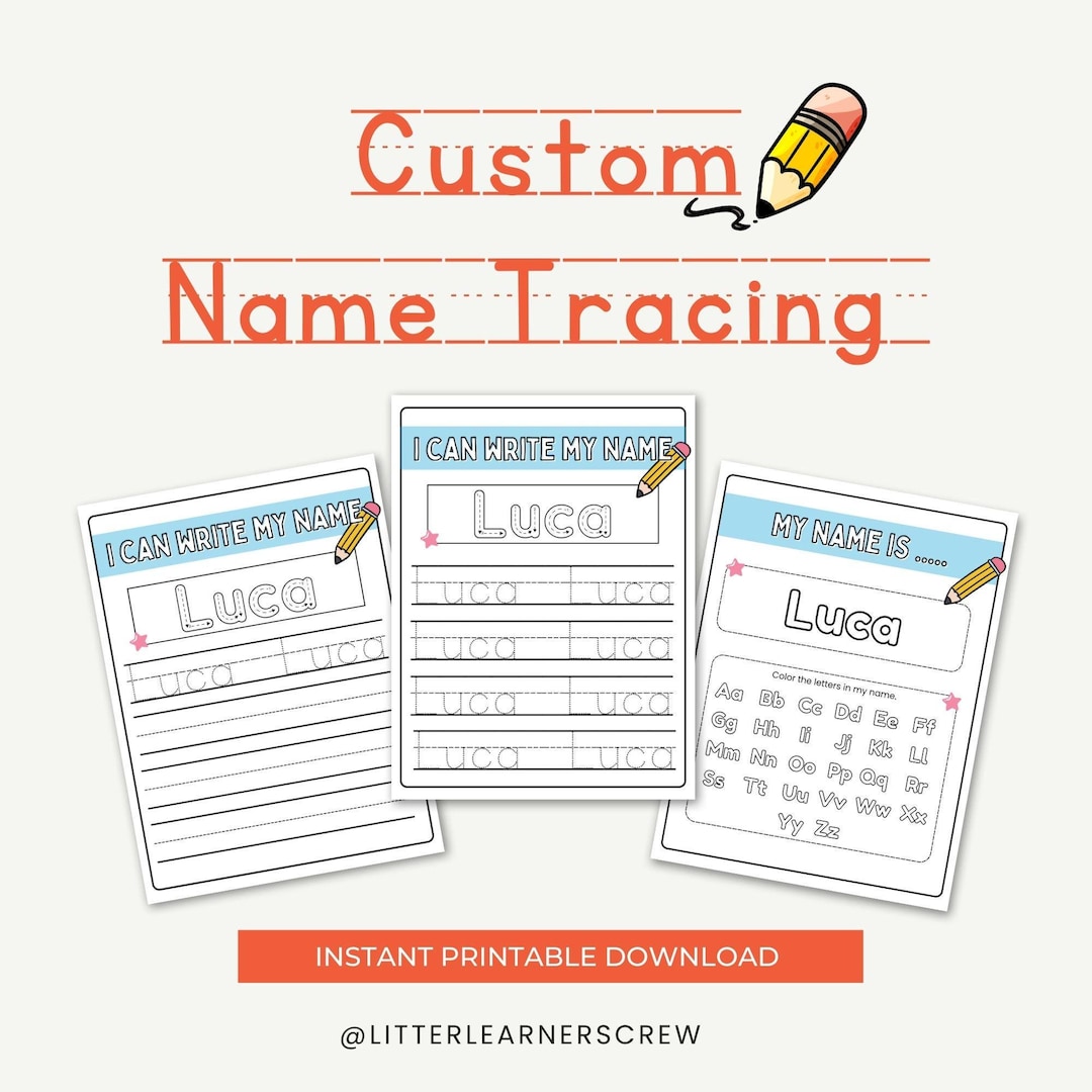 Personalized Boy Name Tracing Worksheets Printable Name Writing ...