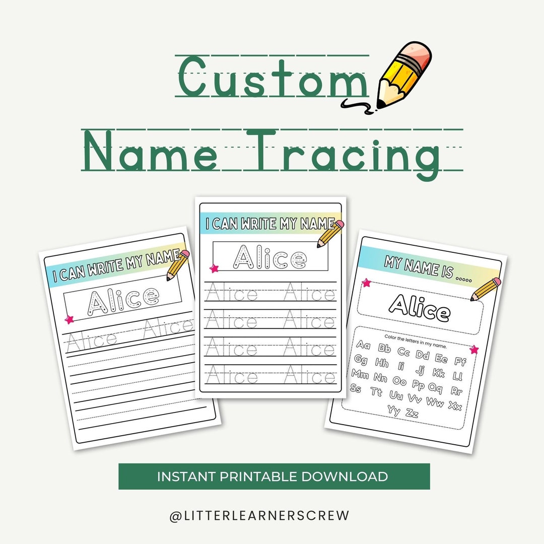 Personalized Name Tracing Worksheets Printable Name Writing Practice ...