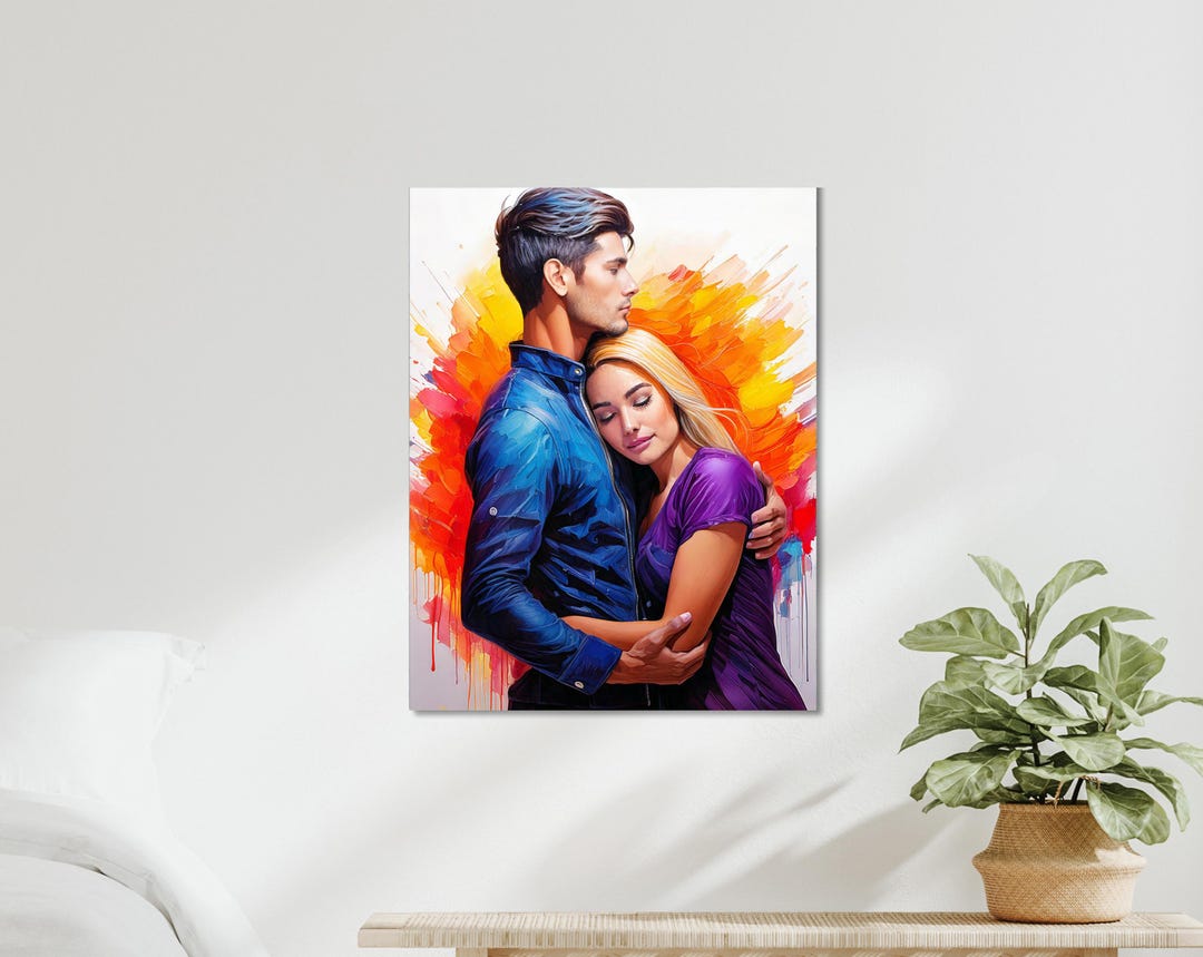 Couple Proposal Portrait, Custom Portrait From Photo, Digital Couples ...