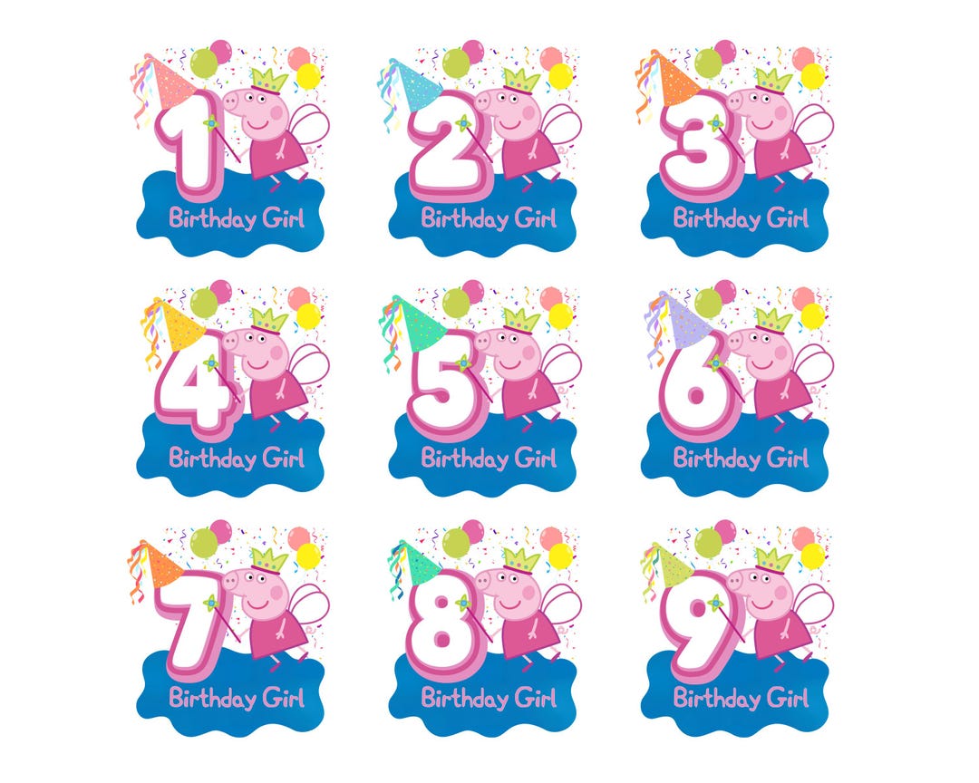 Peppa Pig Birthday Number Png I Peppa Pig Birthday Party Family I Peppa ...