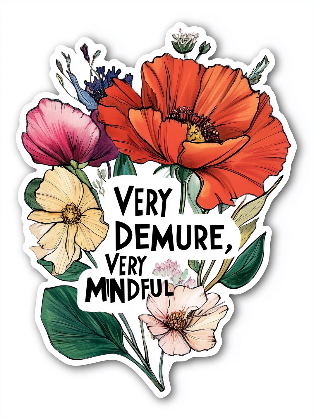 Very Demure, Very Mindful Stickers 3 SET - Digital PNG Stickers - Etsy