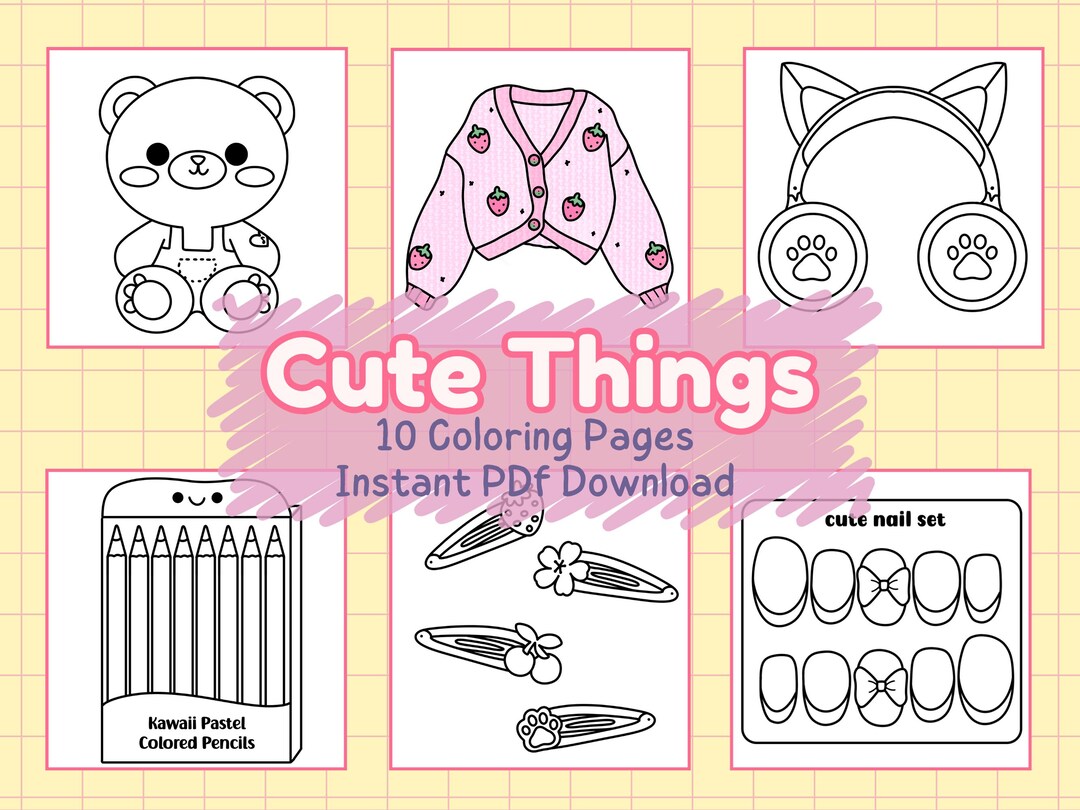 Adorable Kawaii & Adult Coloring Pages: 10 Cute Printable Sheets for ...