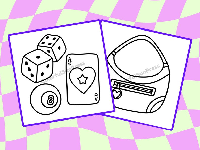 Y2K Icons Coloring Pages, 10 Printable Art Sheets (PDF Download) - Etsy