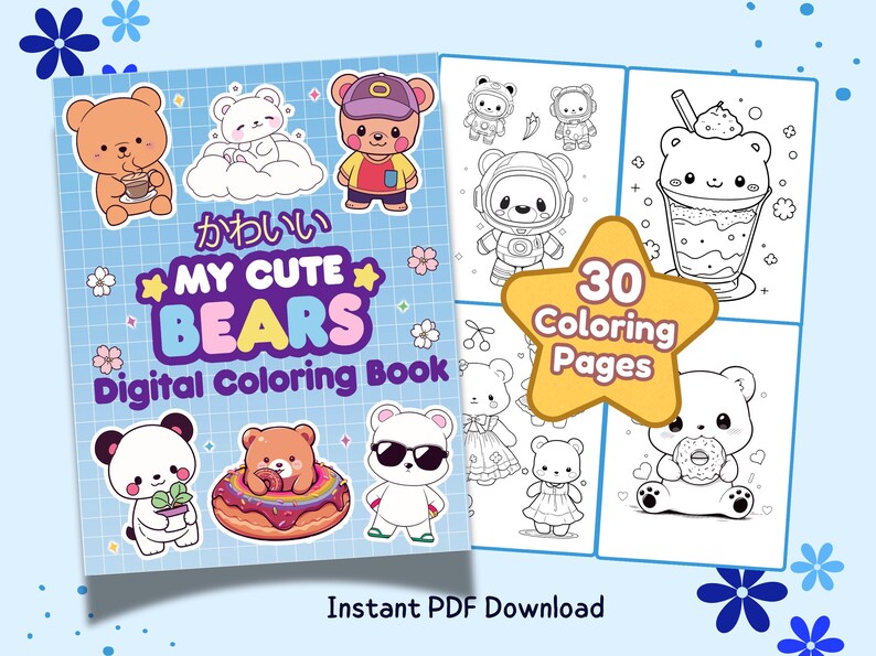 Animal Coloring Pages Kawaii Coloring Pages of Cute Bears Easy Coloring ...