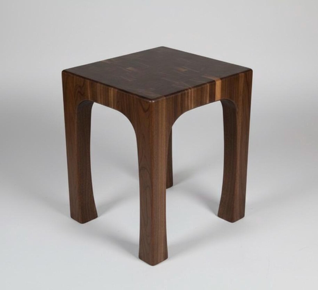 Solid Walnut End Table With Curved Legs. - Etsy
