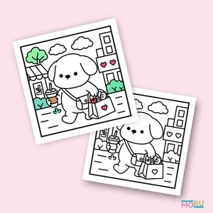 Dog Coloring Pages – Cozy Day, Kids & Adults (PDF + PNG) - Etsy