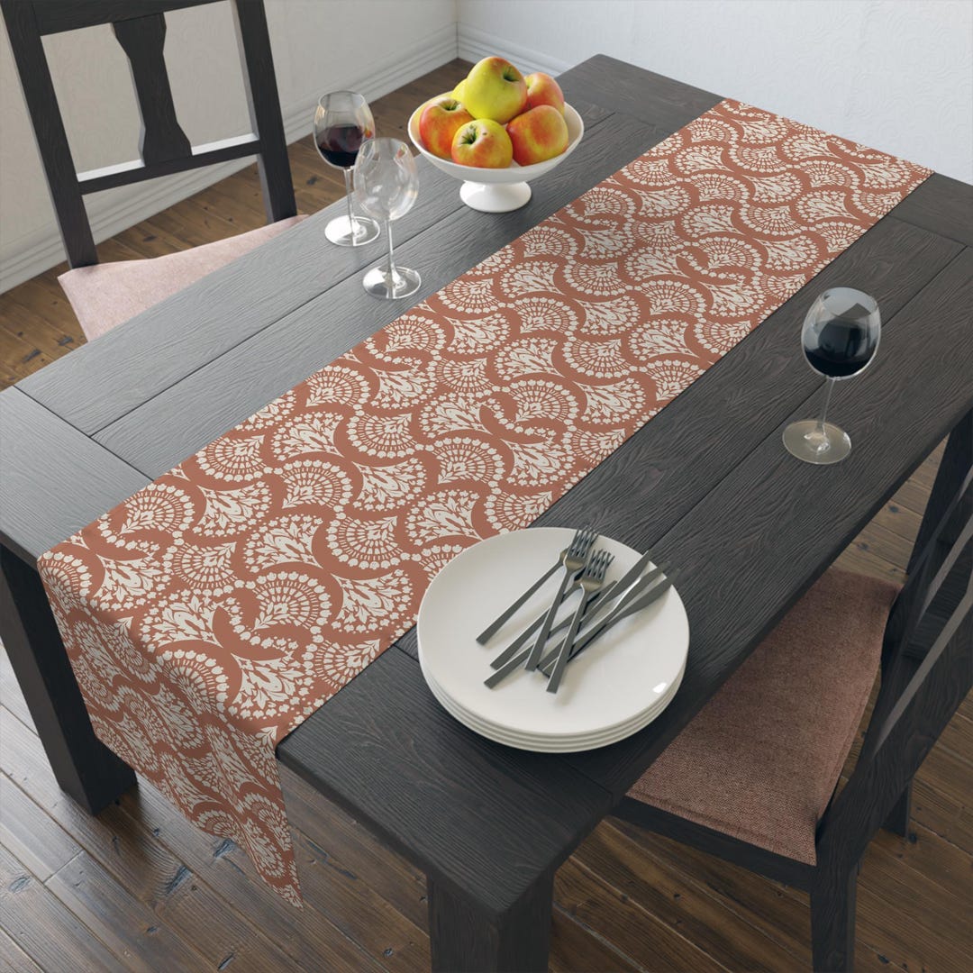 Neutral Color Table Runner, Decorative Pattern, Housewarming Gift, Home ...