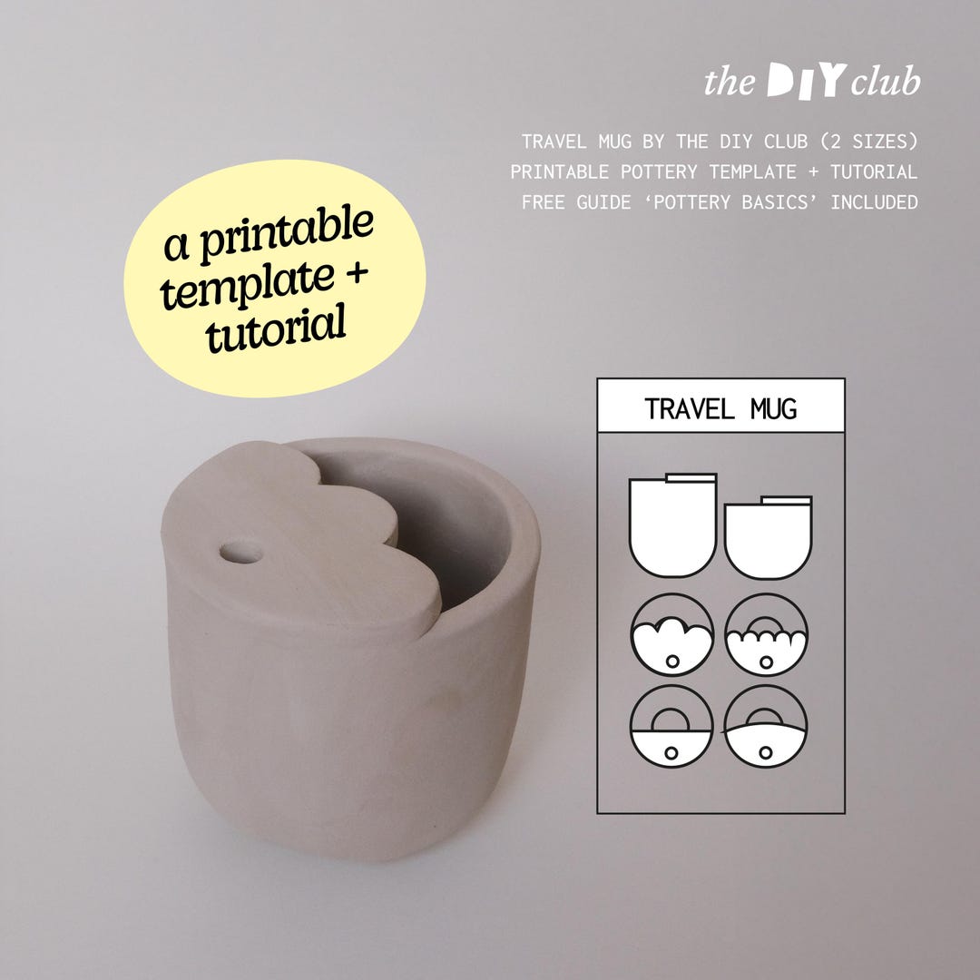 Pottery Travel Mug Template: DIY Slab Cup With Photo Tutorial (PDF ...