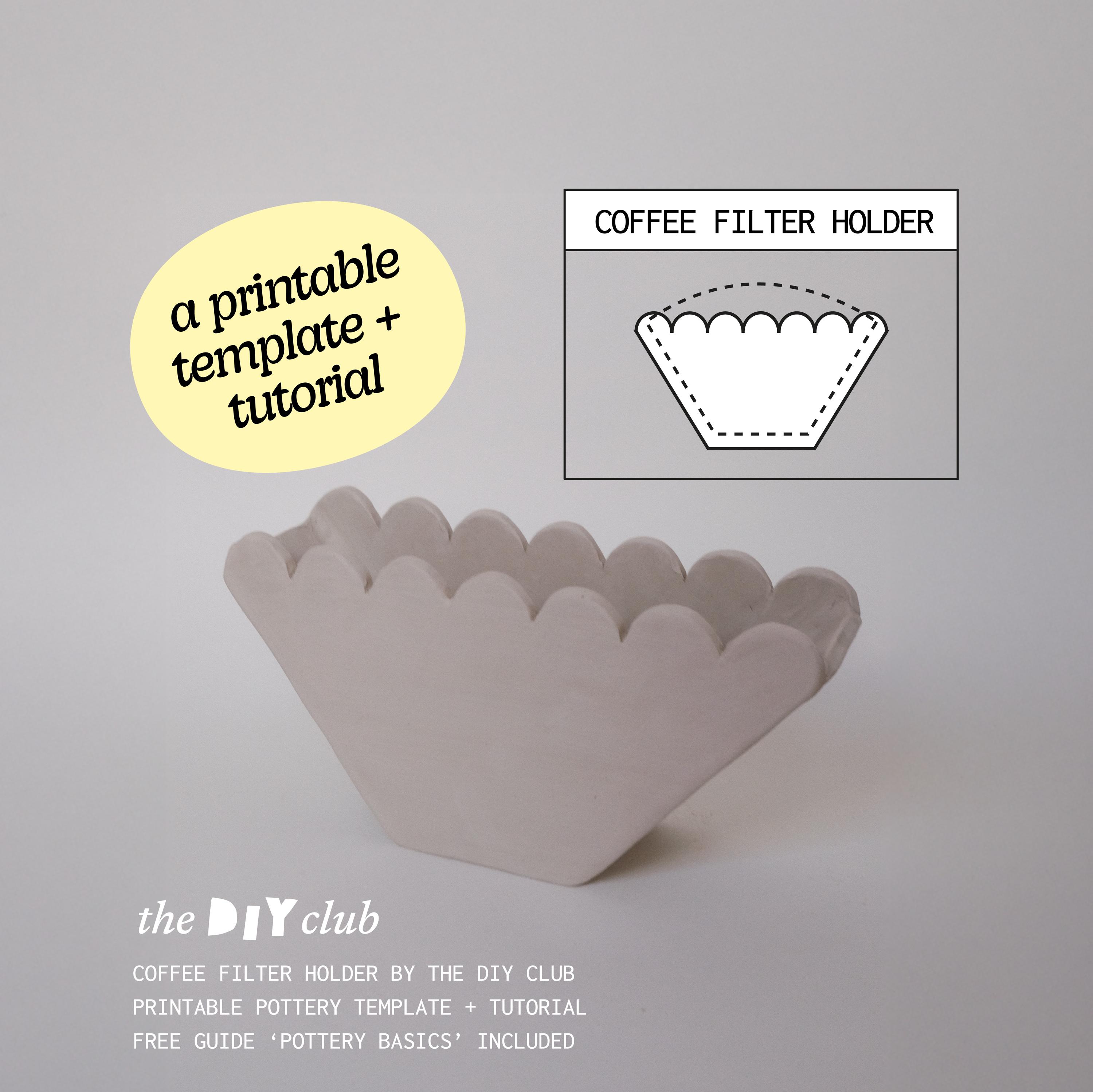 Pottery Coffee Filter Holder Template: DIY Ceramics Slab-building ...