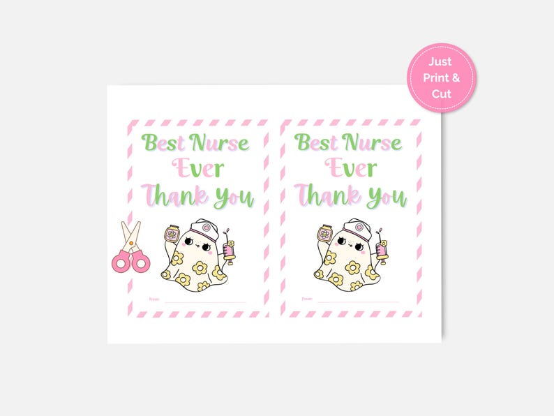 Nurse Appreciation Gift Card Holder, Printable Thank You Card (PDF) - Etsy