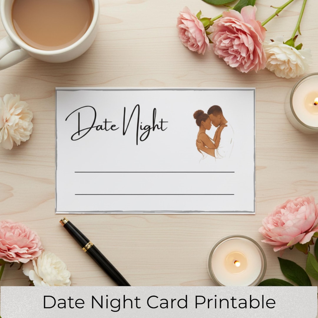 Date Night Card Printable | Romantic Couple Card | Anniversary Marriage ...