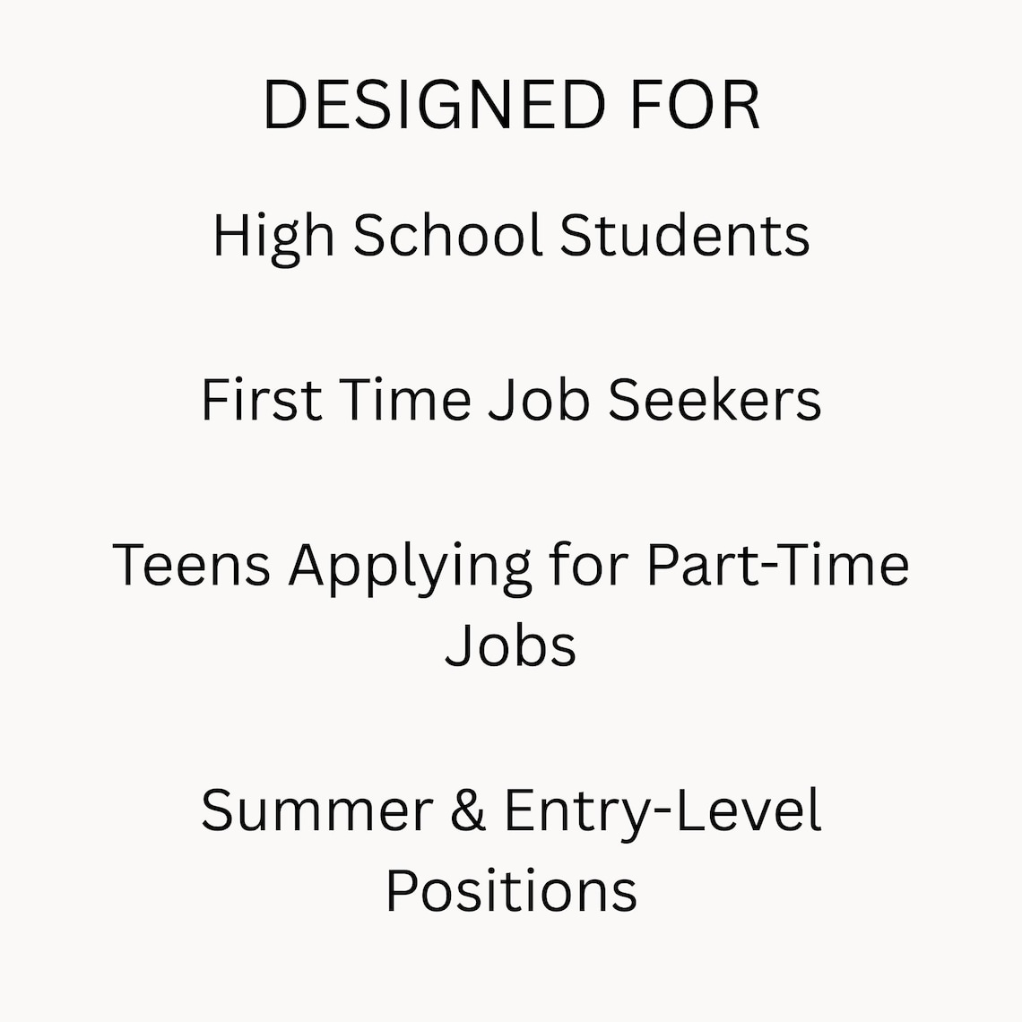 Resume Template for Teen With No Experience | First Job Application Kit ...
