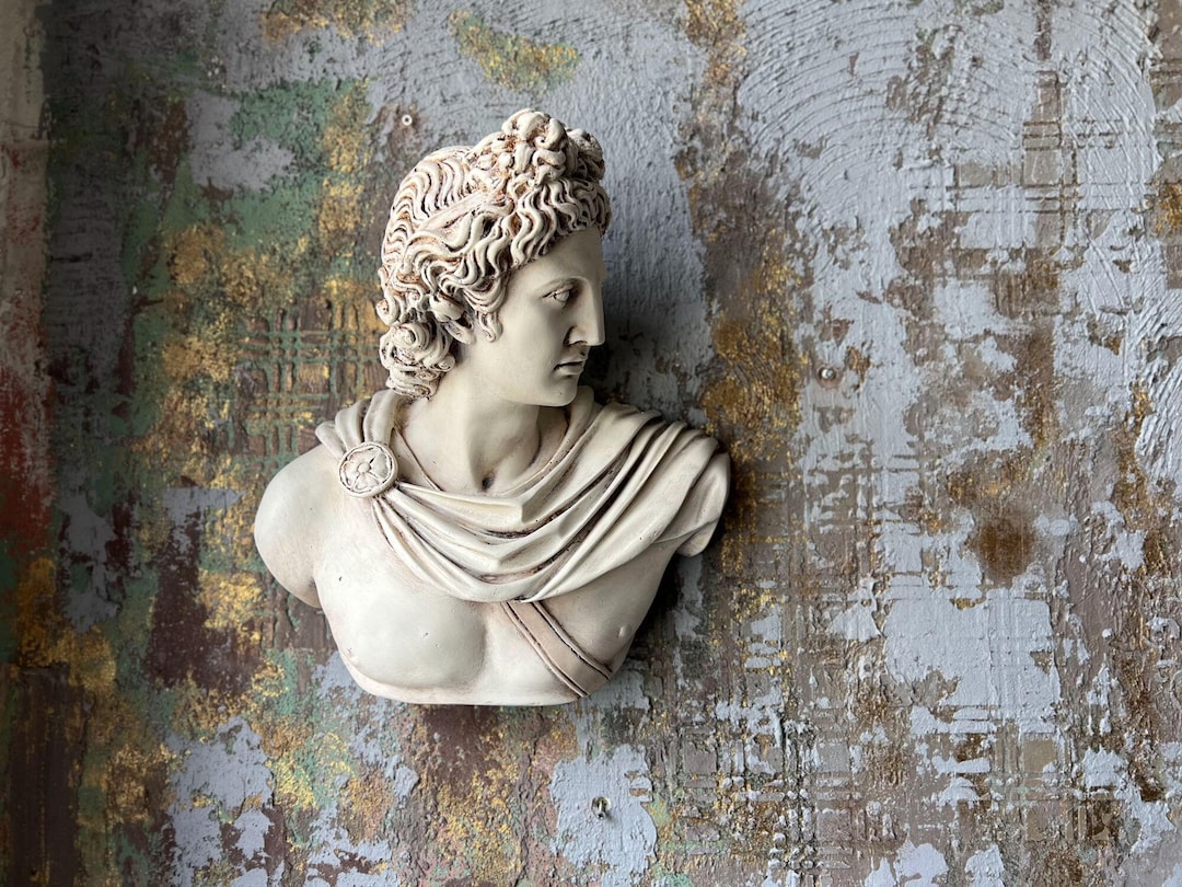 Vintage Apollo Decorative Bust Wall Sculpture, Greek God Wall Art ...