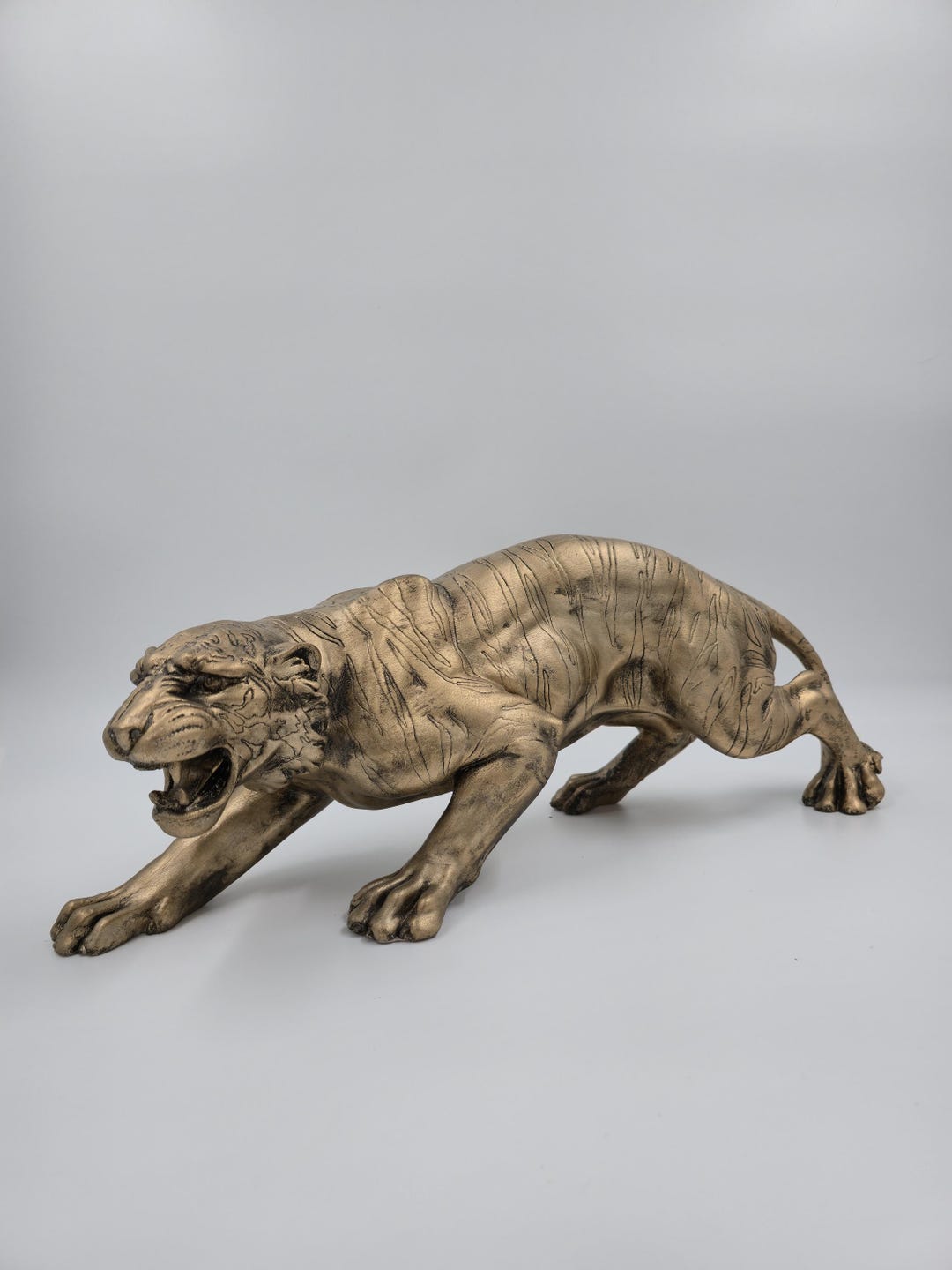 Handmade Resin Tiger Sculpture: Jungle Home Decor Accent - Etsy
