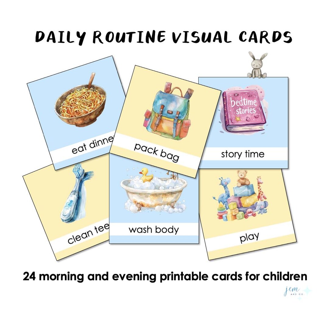 Daily Routines Visual Cards for Children - Etsy