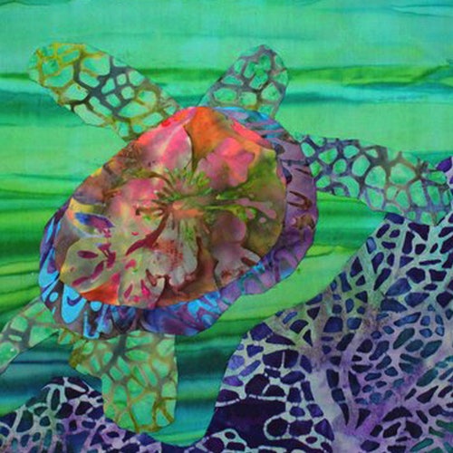 SEA TURTLE Fabric Panel Wholecloth Quilt Top Ocean Beach Uncut - Etsy