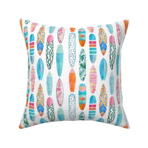 Surf's up Colorful Surfboards Fabric Quilt Square Block~ Painted ...