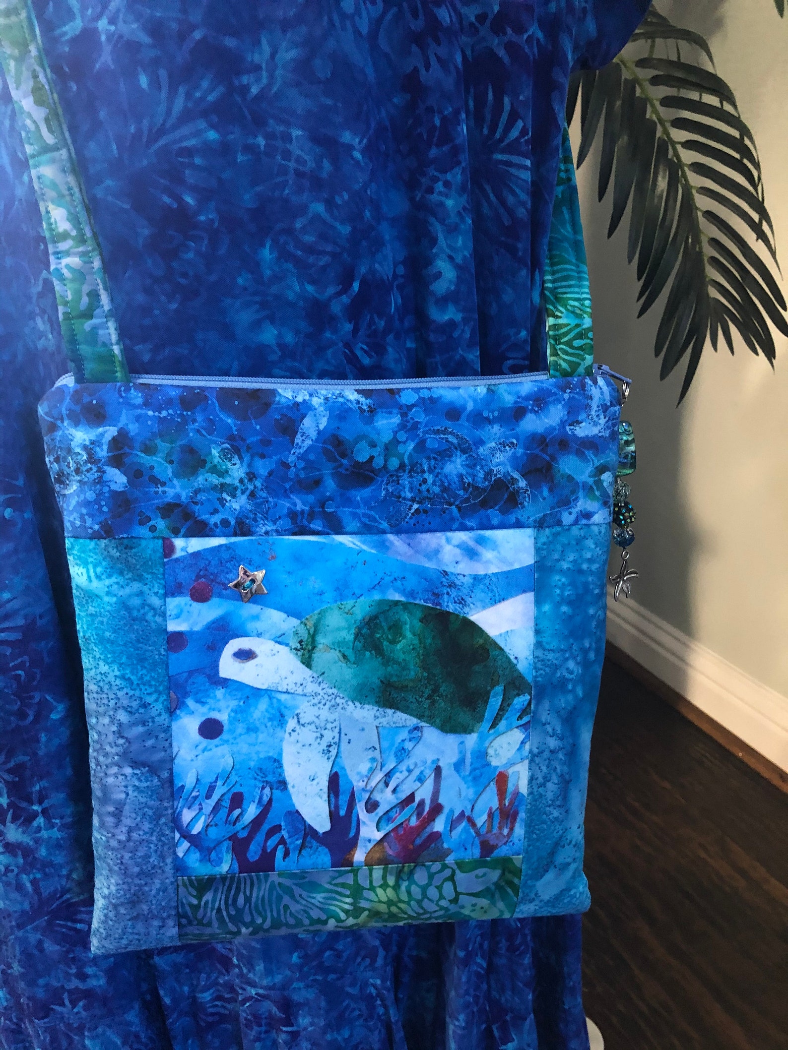 Sea Turtle Fabric Quilt Panel Tropical Reef Ocean Water | Etsy