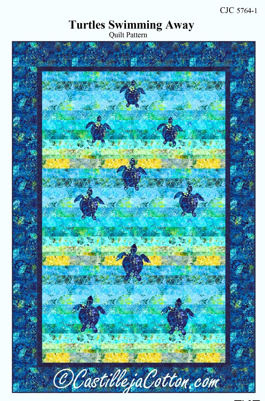 Turtle Hatchlings Swimming Out to Sea Digital Quilt Pattern .PDF ...