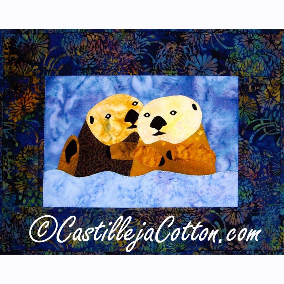 Sea Otters Quilt Pattern Digital .PDF Download~ Snuggling Otter Love ...