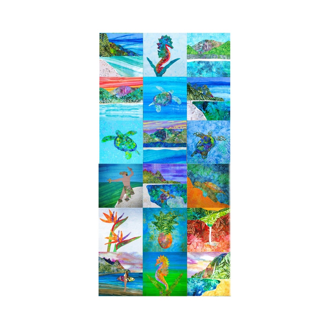 Hawaii Ana 10.5" Fabric Quilt Block: Your Choice LIMITED Designs ...