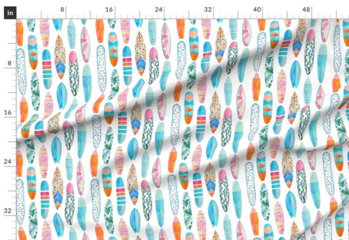 Surf's Up Colorful Surfboards Fabric Quilt Square Surfer | Etsy