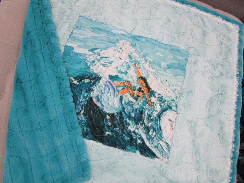 Surfer Girl Fabric Quilt Block Extreme Surfing Rip Curl Ocean Wave ...