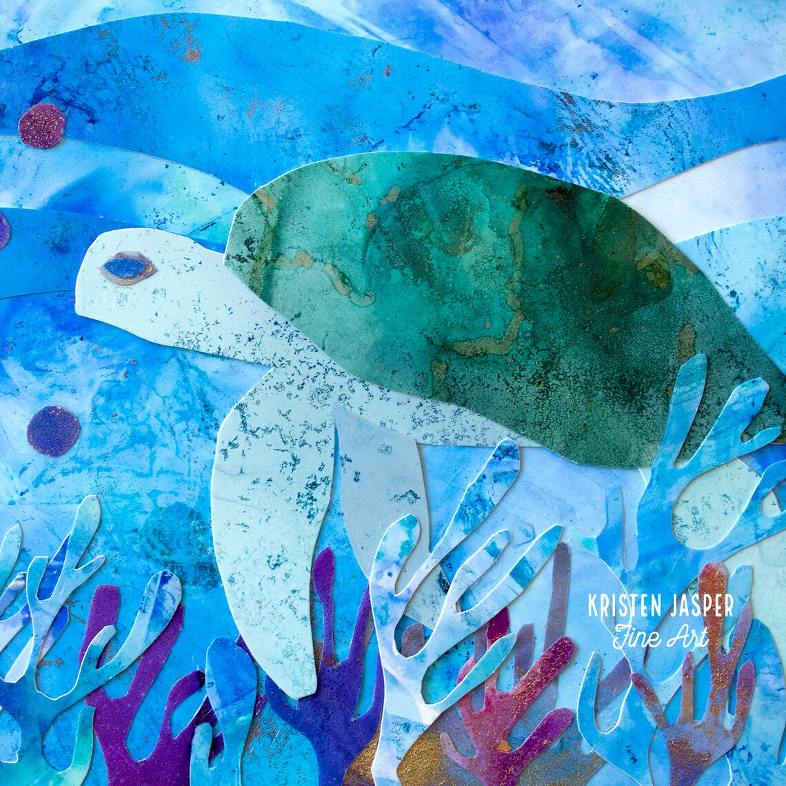 Sea Turtle Fabric Quilt Panel Tropical Reef Ocean Water | Etsy