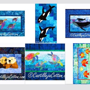 Turtle Hatchlings Swimming Out to Sea Applique Digital Quilt Pattern ...