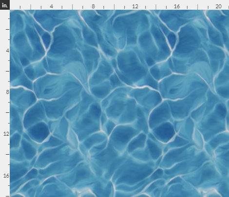 Blue Water Fabric Panel or Square, Water Fabric, Ocean Waves, Beach ...