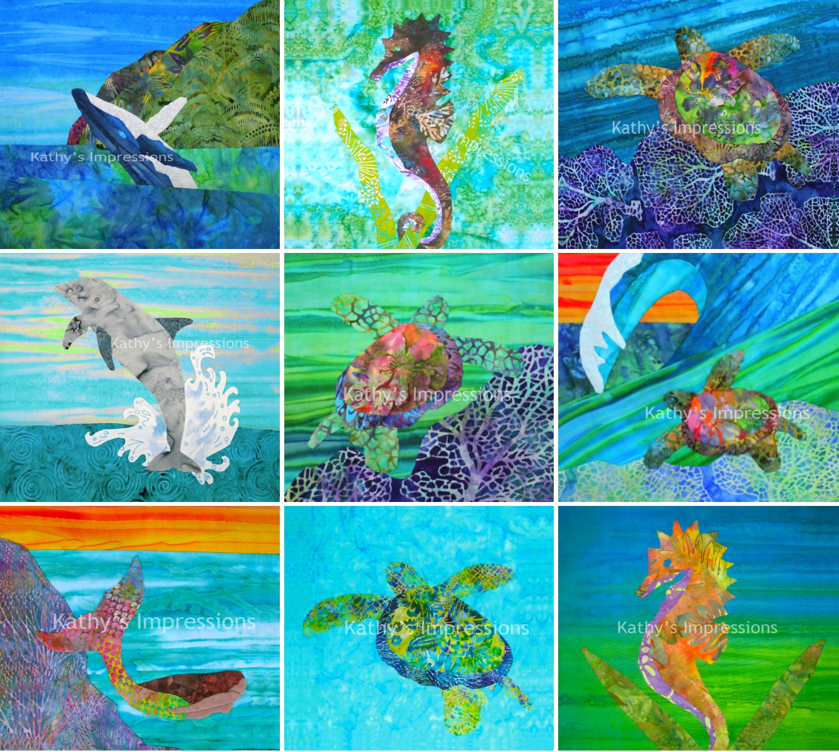 Under the SEA LIFE Fabric Quilt Panel Wholecloth Uncut Square Sets ...