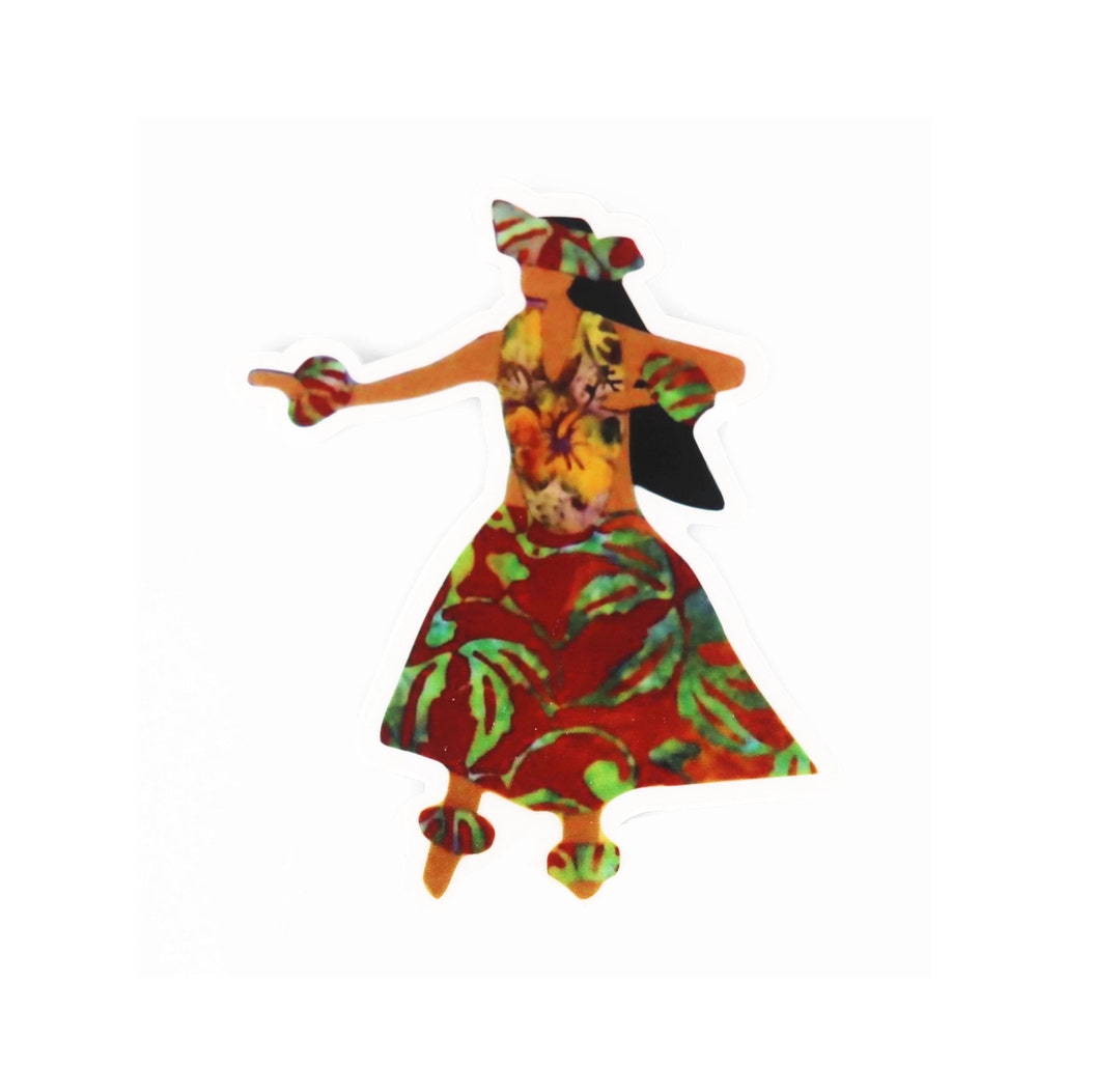 Hawaiian Hula Dancer Sticker Weatherproof Hydro Flask Car Decal ...