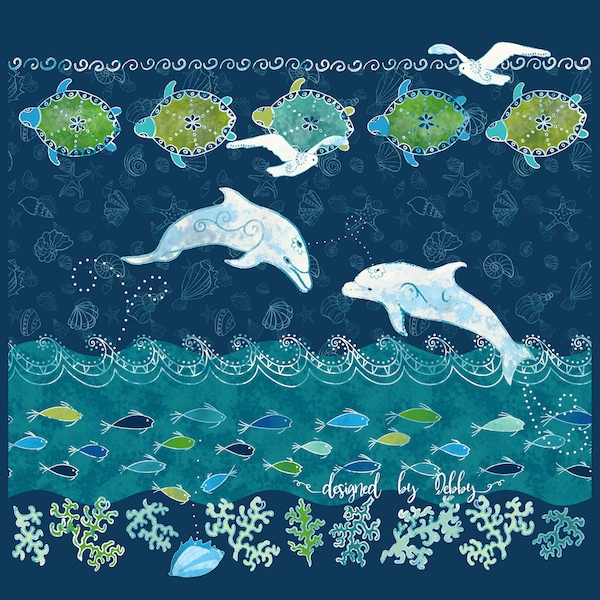 Dolphin Fabric - Etsy