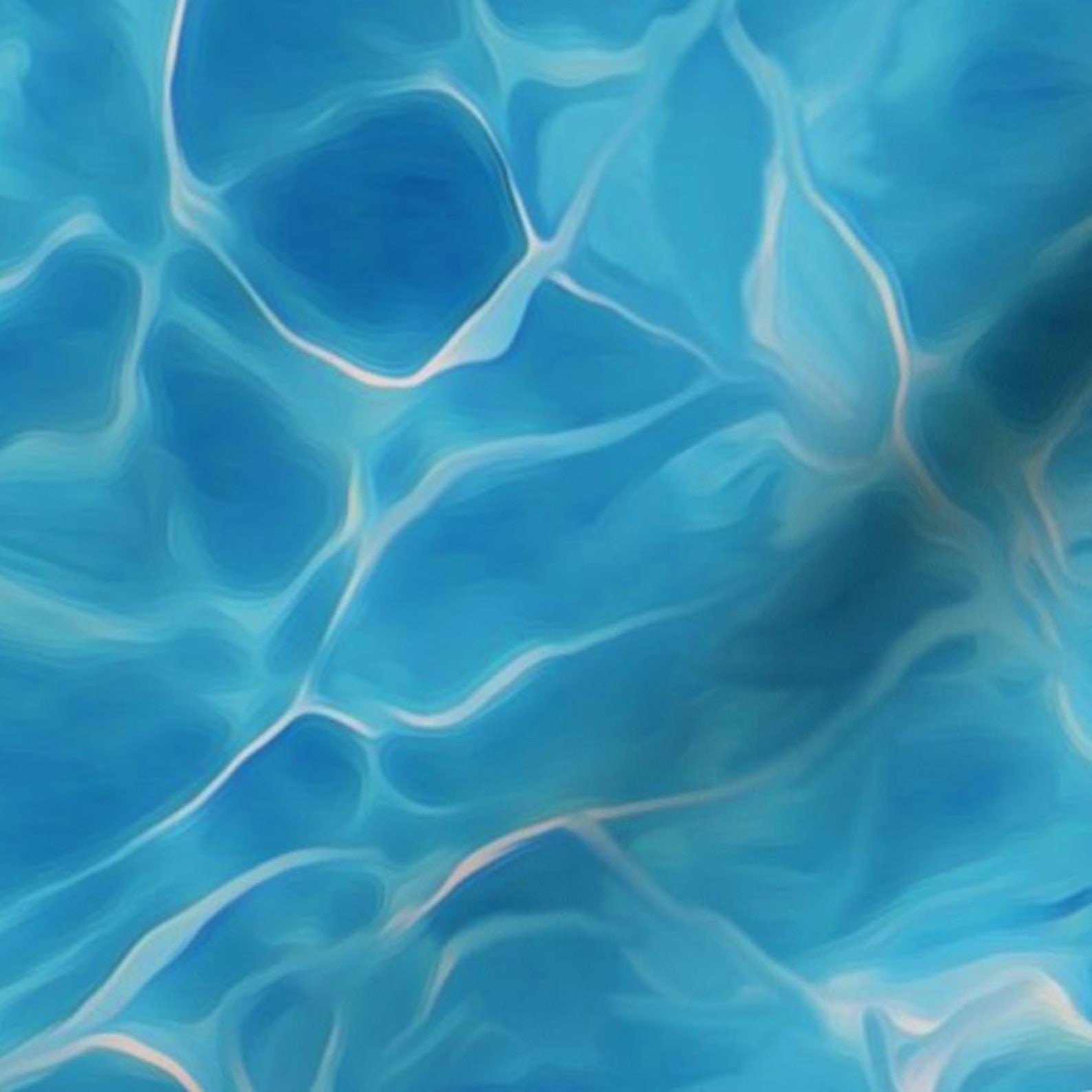 Coastal Blue Ocean Waves Beach Fabric Panel Square Fat Quarter, Blue ...