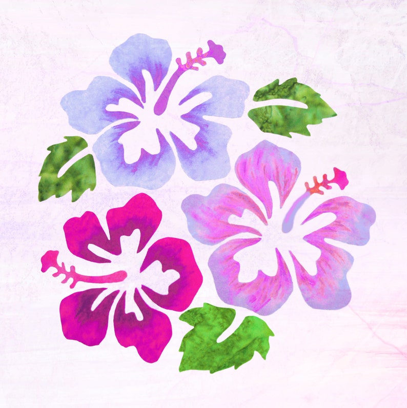 Tropical Hibiscus Flowers Fabric Quilt Square Hawaiian Pink - Etsy