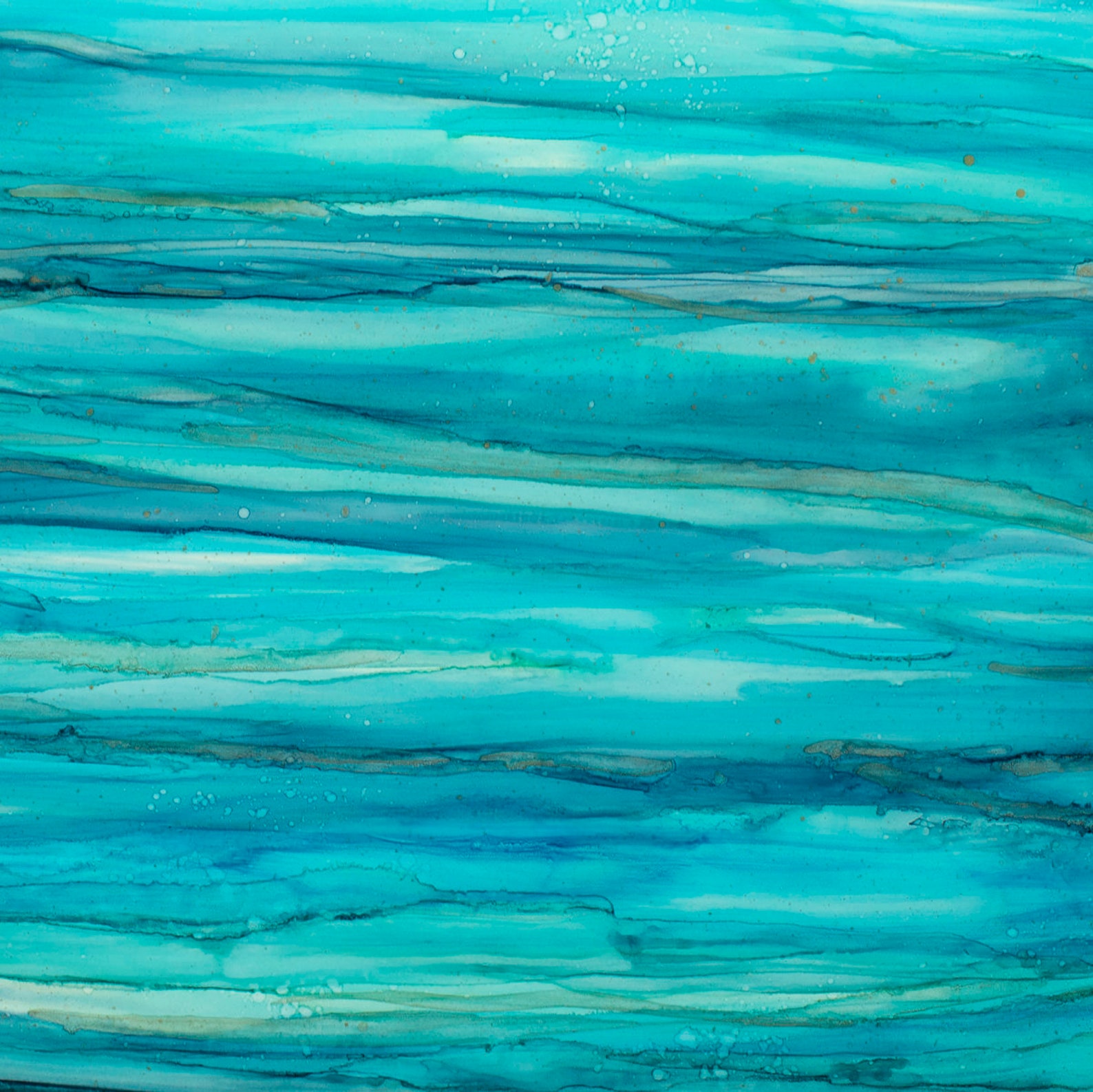 Beach Watercolors Turquoise Green Blue Ocean Water Fabric Give - Etsy