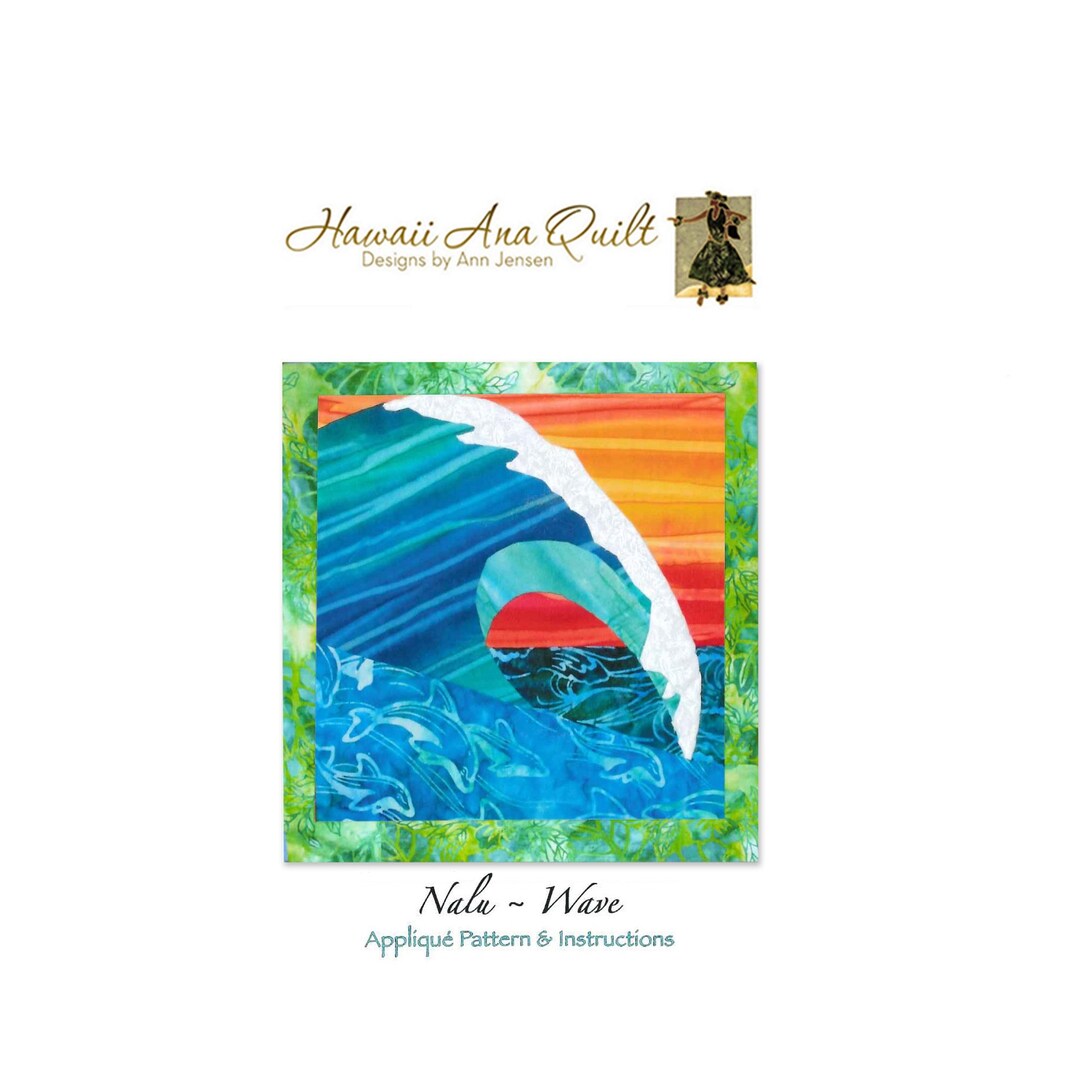 Quilt Pattern Ocean Wave Tropical Beach Surf Raw Edge or Applique~ PDF ...
