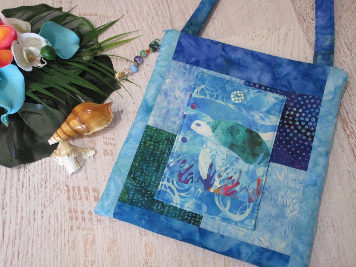 Sea Turtle Fabric Quilt Panel Tropical Reef Ocean Water | Etsy