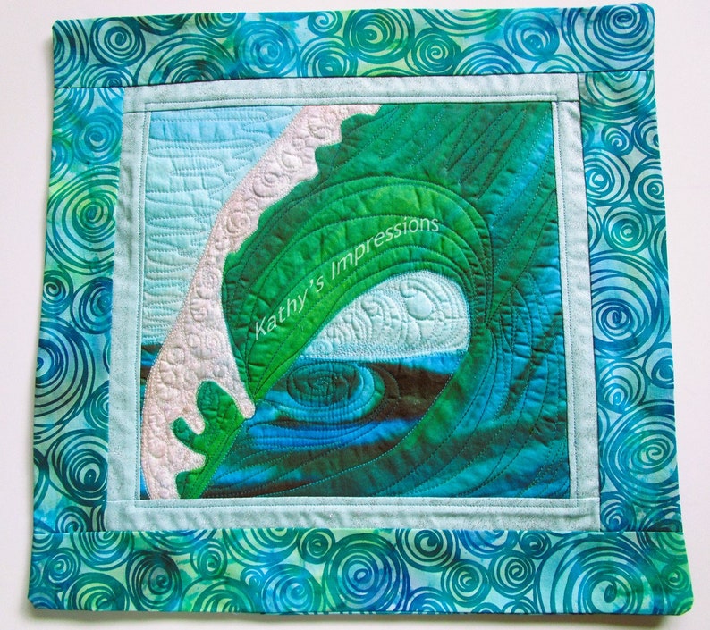 Quilt Pattern Ocean Wave Tropical Beach Surf Raw Edge or - Etsy