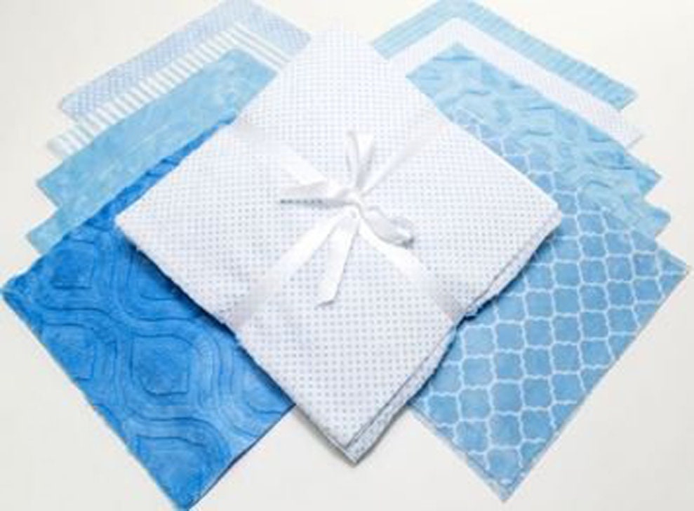 Shannon Fabrics BLUE MOON Cuddle Cake~ (20) 10 MINKY Fabric Quilt Squares