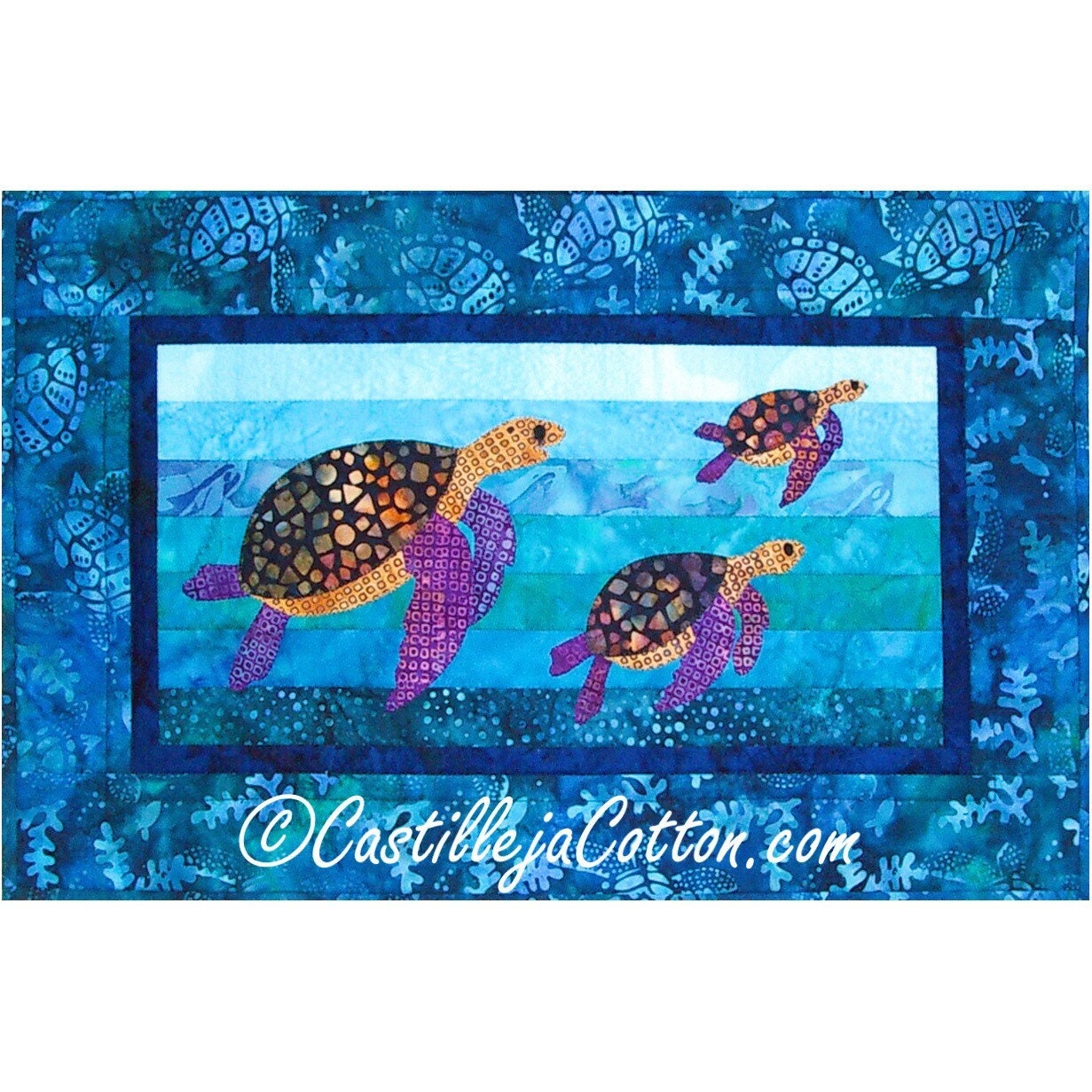 Sea Turtle Quilt Pattern Swimming Ocean Digital .PDF Download~ Turtles ...