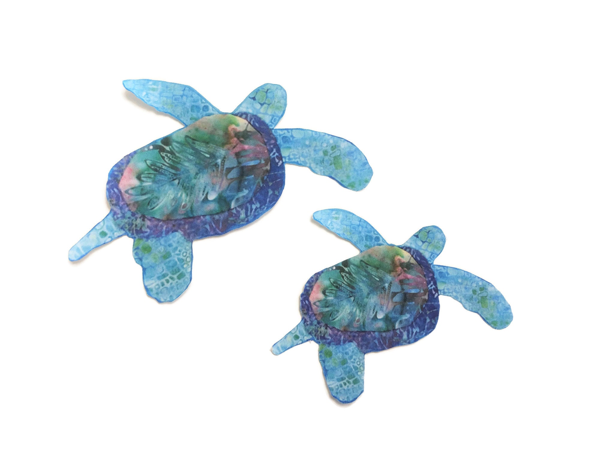 Sea Turtle Applique, Sea Turtle Fabric Applique, Iron On, Fabric ...