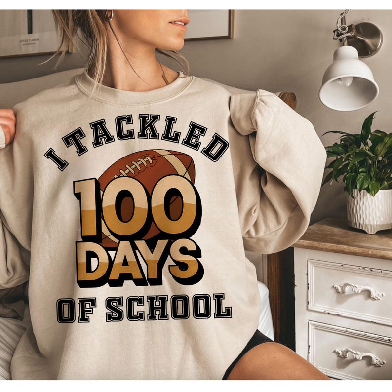 100 Days Football Png, School Teacher Png, I Tackled 100 Days of School ...