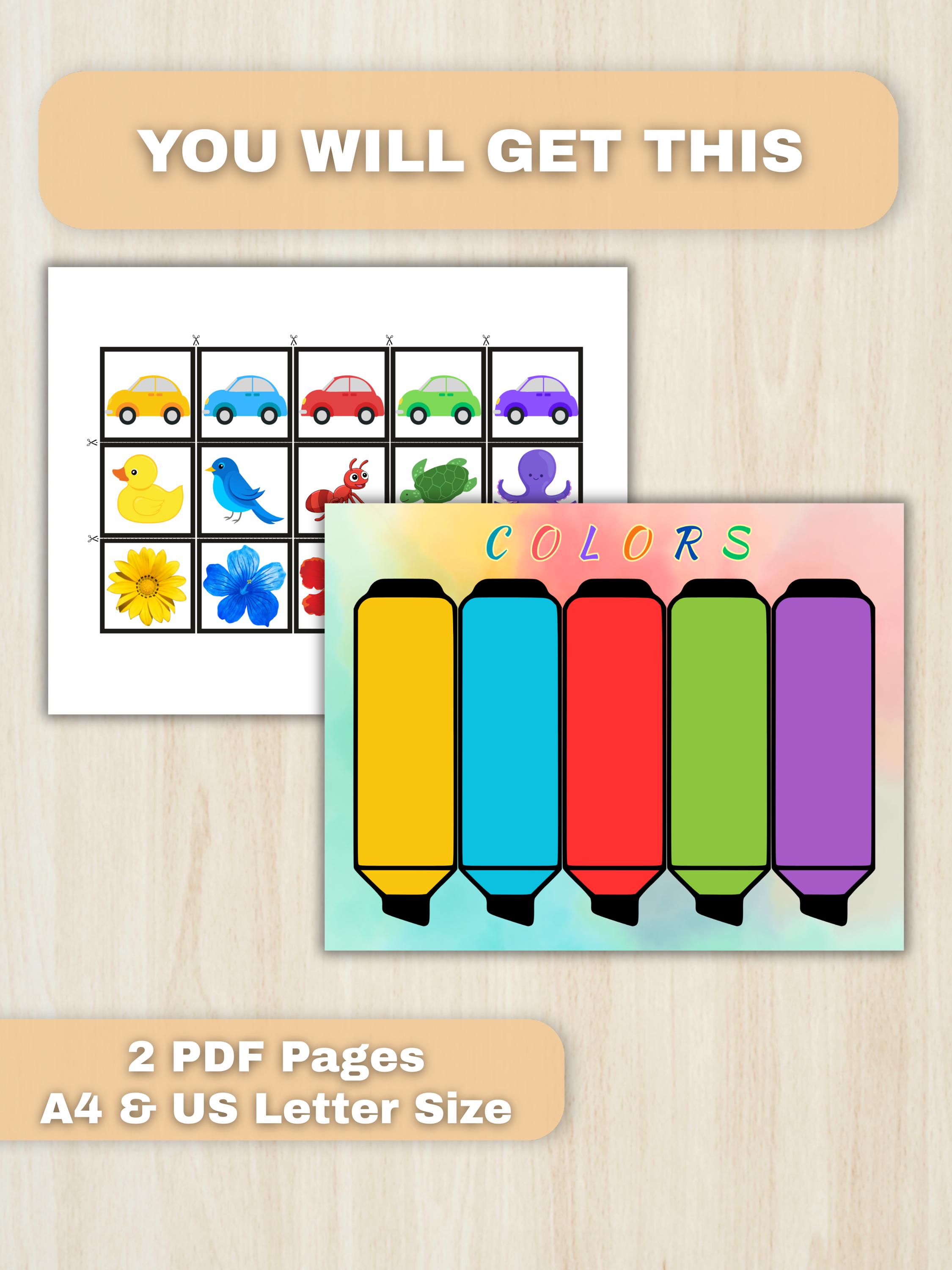 Color Matching Activity for Preschool | Printable Toddler Learning Game ...