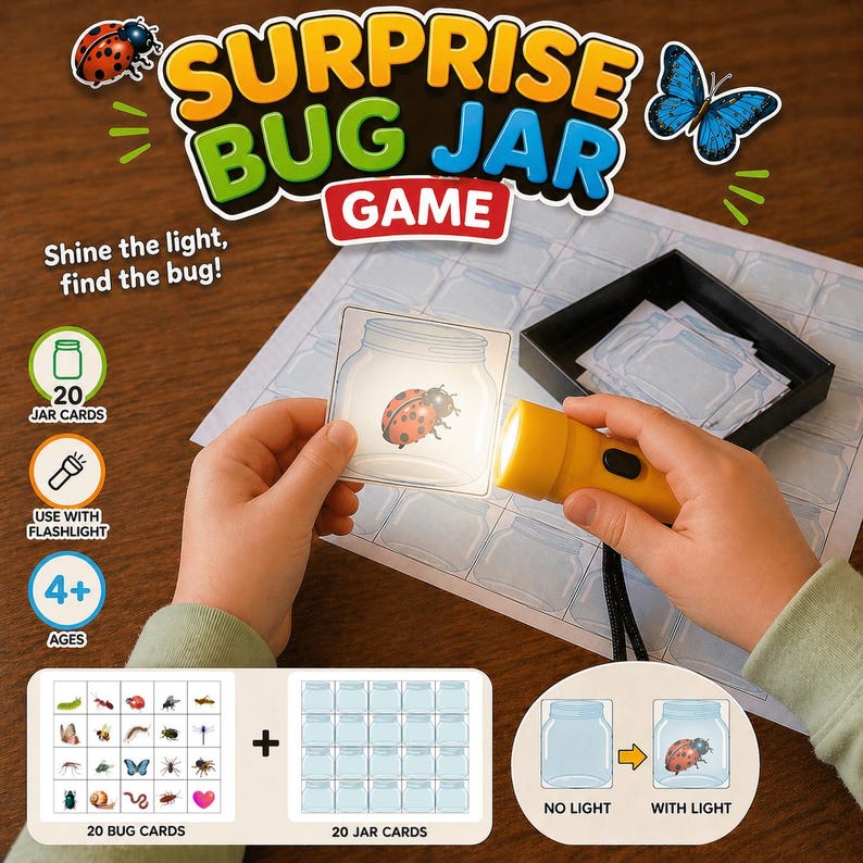 Magic Bug Jars Activity for Kids | Printable Preschool Science Game ...