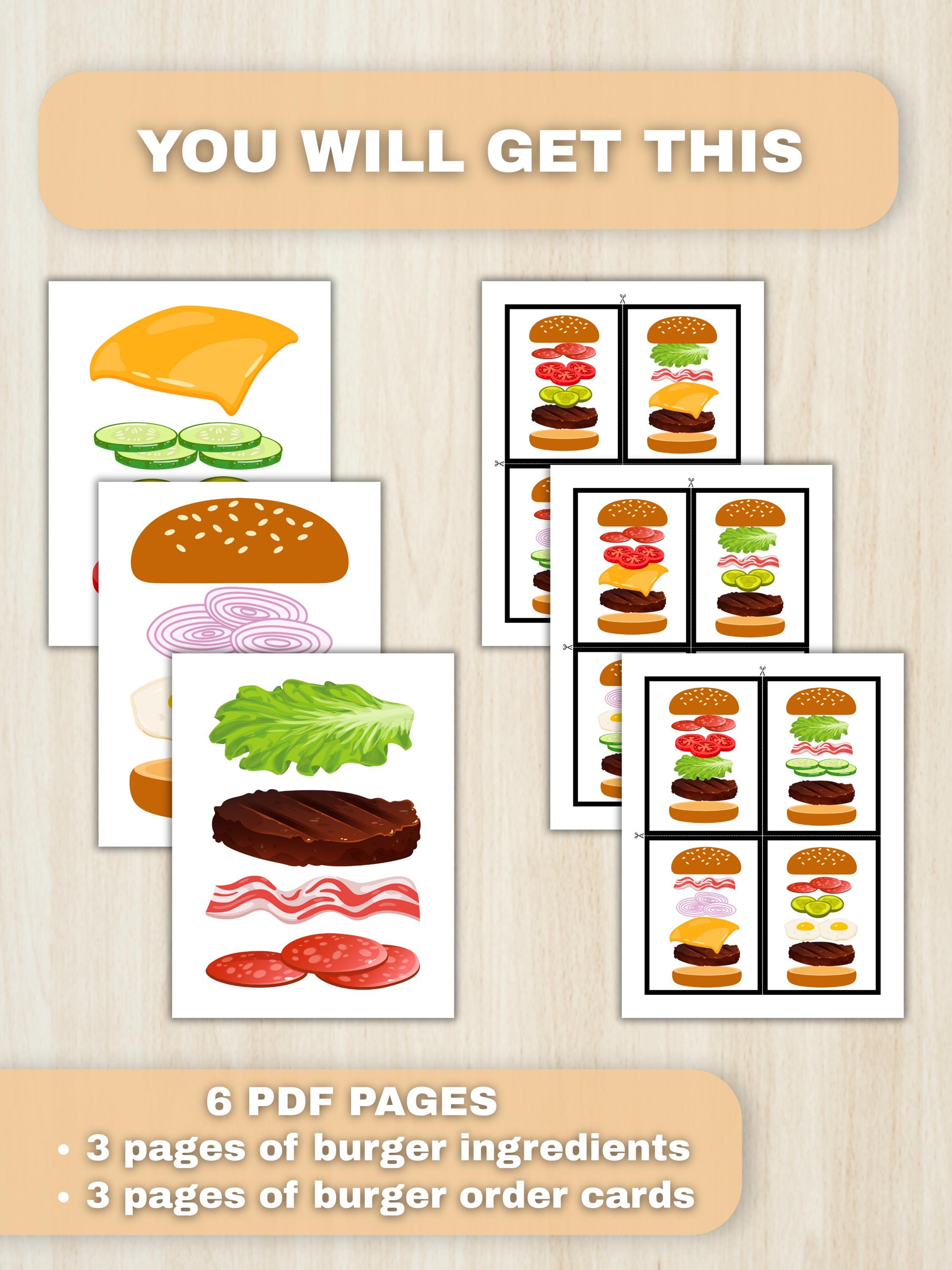 Build a Burger Matching Game | Printable Food Activity for Kids ...
