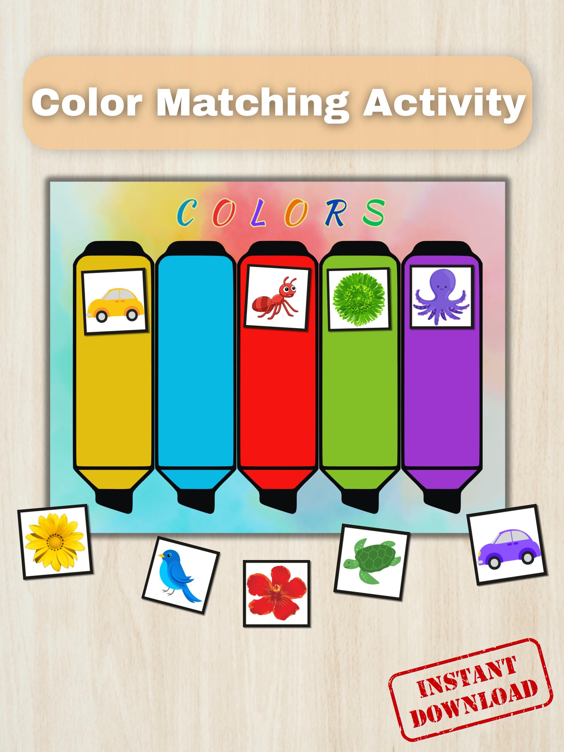 Color Matching Activity for Preschool | Printable Toddler Learning Game ...