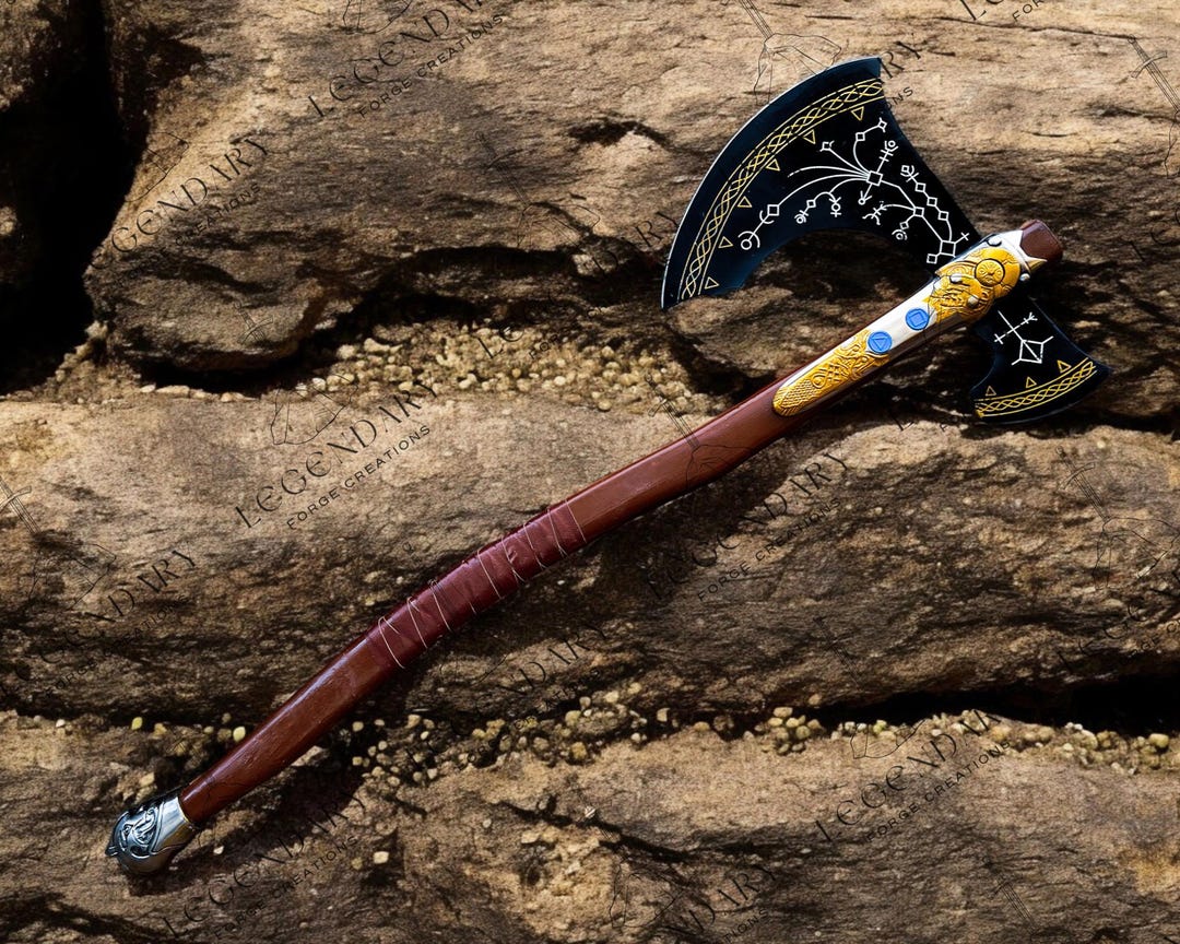 Handcrafted Kratos Leviathan Axe: Channel Your Inner Warrior | Viking ...